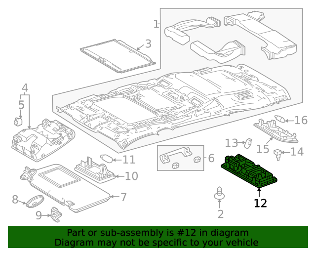 2020-2023 Toyota Highlander Dome Lamp 81360-0E080-B0 | Parts Reliable ...