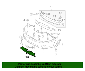 2005-2007 Subaru Bumper Guard 57734AG00B | Subaru Parts Store