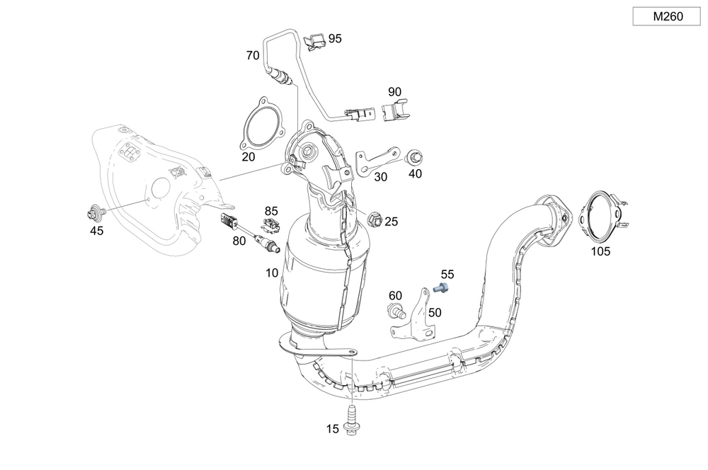 247-490-71-00 - Exhaust Gas Line, Front 1954-2025 Mercedes-Benz ...