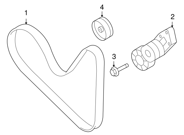 2006-2009 Audi Accessory Drive Belt Tensioner Assembly 022-145-299-L ...
