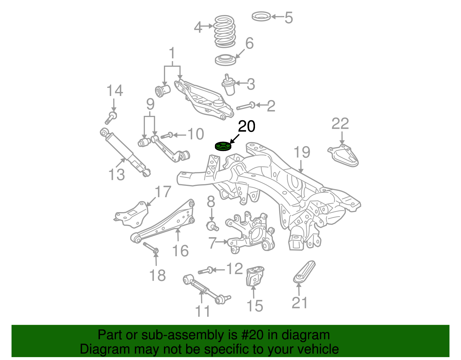 Genuine Toyota Suspension Cross-Member Cushion part# 52203-42010 for ...