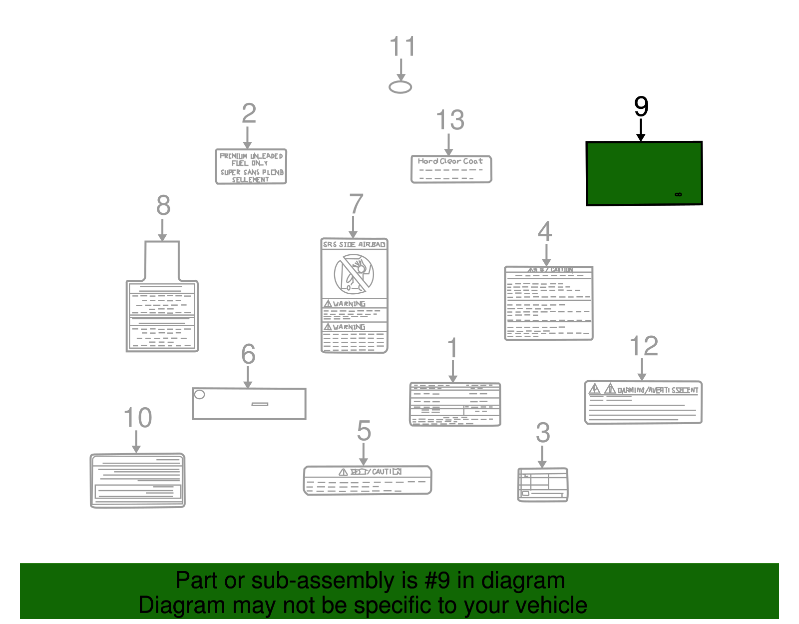 2009-2023 Nissan Info Label 990A2-CD00A | Temecula Nissan Parts