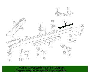 215-698-09-98 - Rocker Molding Seal 2000-2006 Mercedes-Benz | Mercedes ...