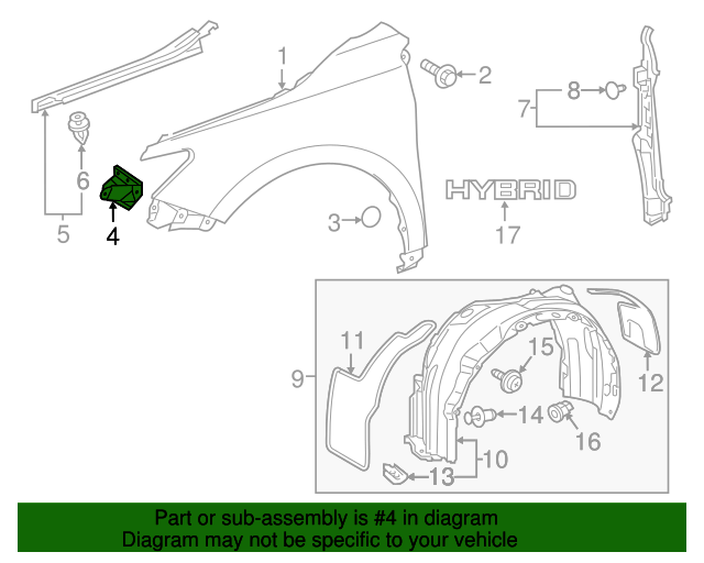 2015-2017 Toyota Camry Front Bracket 53836-06080 | Toyota Parts Center