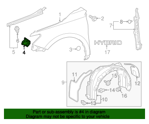 2015-2017 Toyota Camry Front Bracket 53836-06080 | Toyota Parts