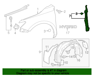 2015-2017 Toyota Camry Rear Seal 53883-06140 | Discount Parts Monster
