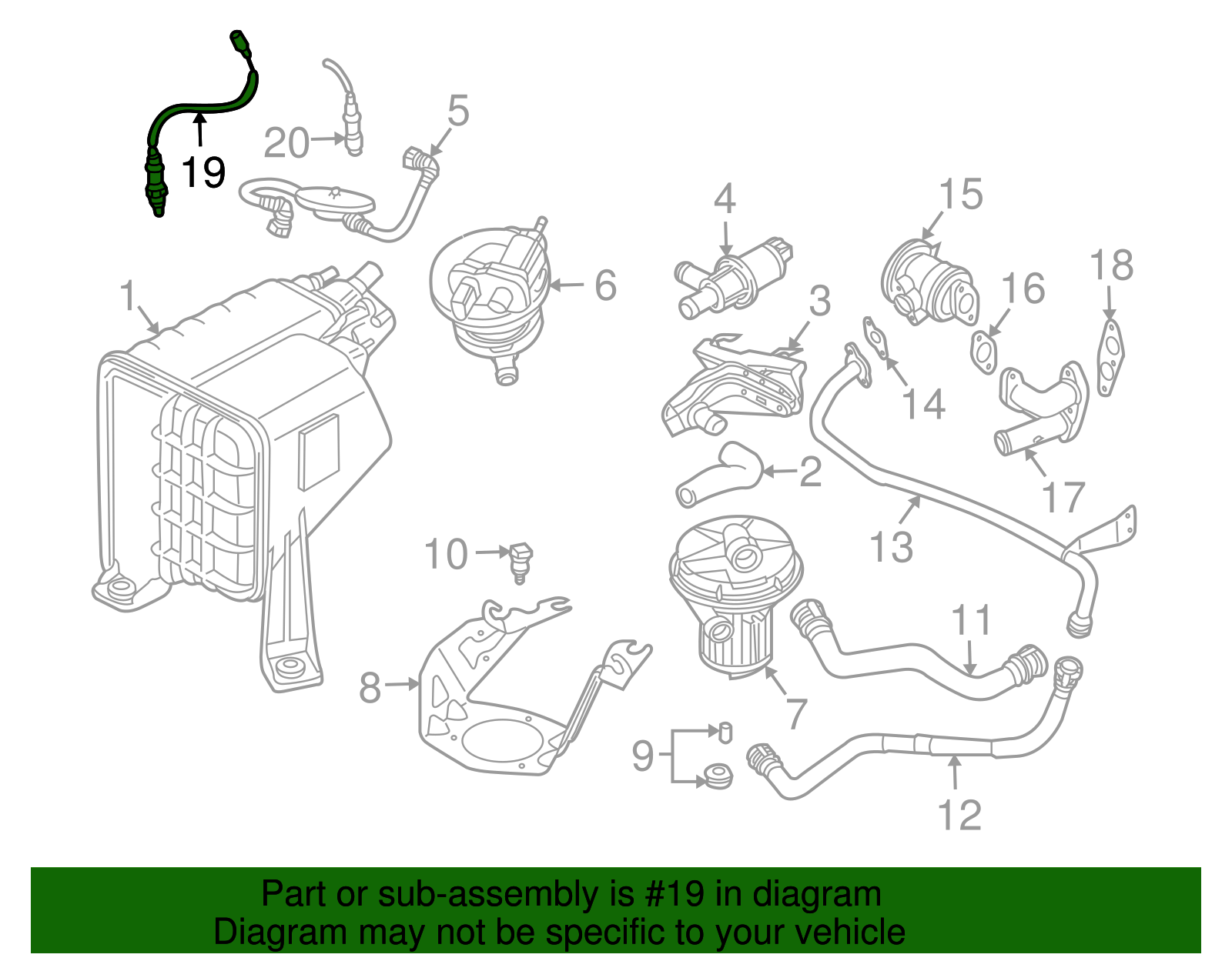 2002-2006 Volkswagen Oxygen Sensor 1K0-998-262-H | VW Direct Parts