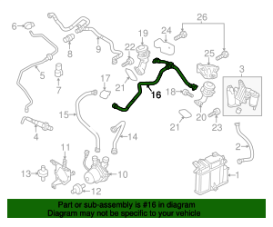 2011-2018 Porsche Secondary Air Injection Pump Hose 958-113-232-10 ...