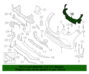 166-885-42-65 - Bumper Cover Reinforcement 2016-2019 Mercedes-Benz ...