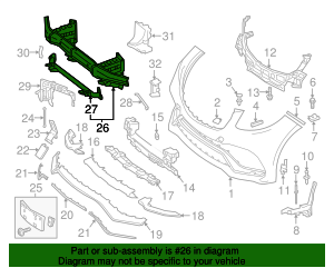 166-620-47-01 - Bumper Impact Bar 2012-2019 Mercedes-Benz ...