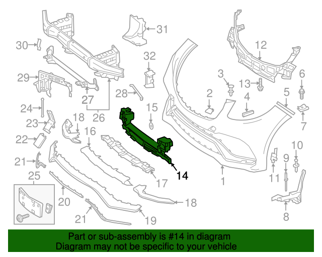 292-885-08-37 - Energy Absorber 2016-2019 Mercedes-Benz | Mercedes-Benz ...