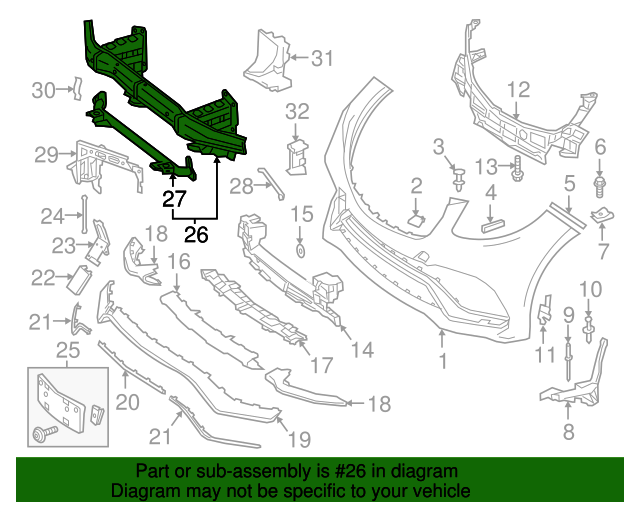 166-620-47-01 - Bumper Impact Bar 2012-2019 Mercedes-Benz ...