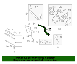 25470-2G000 - Engine Coolant Hose 2010-2016 Hyundai | AutoNationParts.com