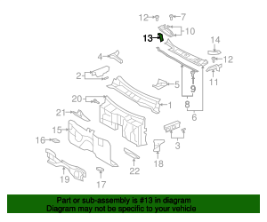 2007-2012 Lexus Side Seal 53866-50040 | OEM Parts Online