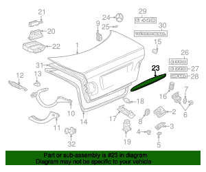 210-740-04-93-9999 - Lid Trim 2000-2003 Mercedes-Benz | Mercedes-Benz ...