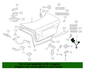 208-750-01-91 - Trunk Lock Cylinder and Key 1997-2003 Mercedes-Benz ...