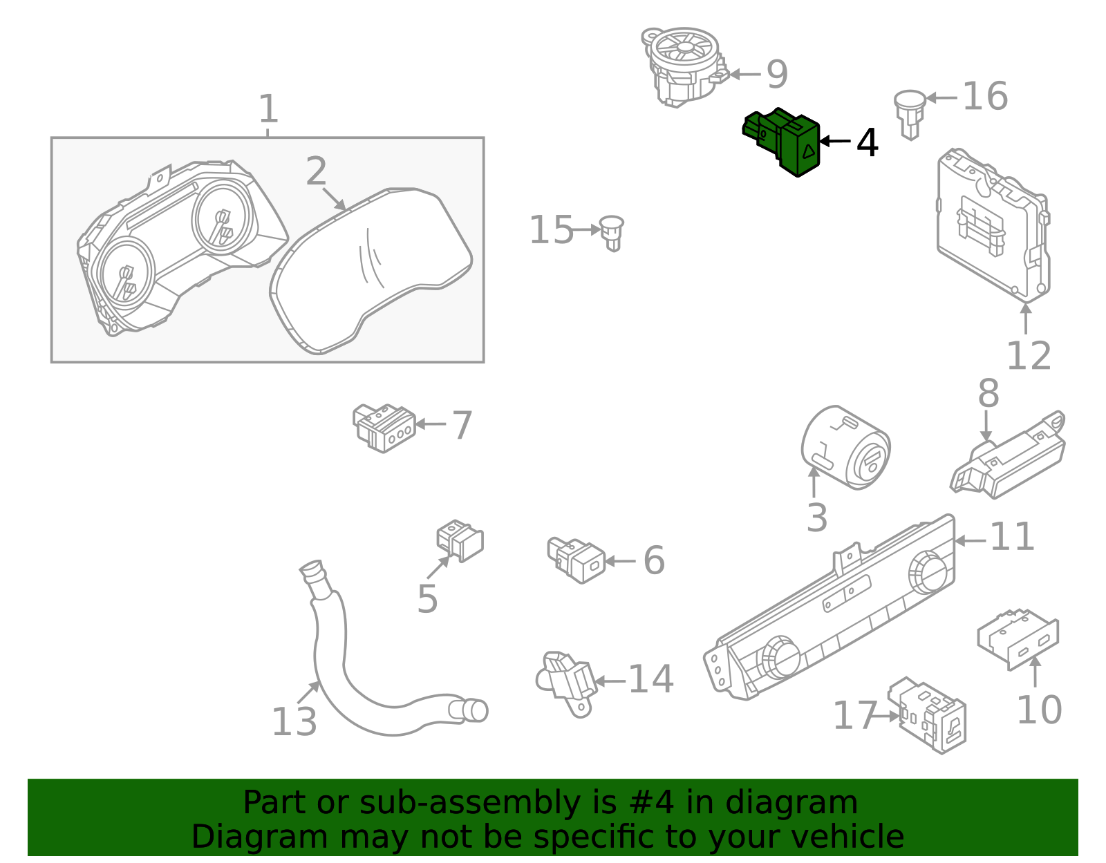 2021-2025 Nissan Rogue Hazard Switch 25290-6RA0A | Team Nissan Inc.