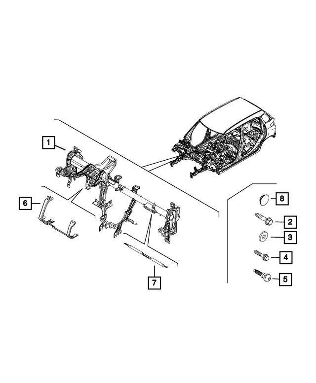 2019 Fiat 500L Instrument Panel Reinforcement 68408521AA | Mopar Estores
