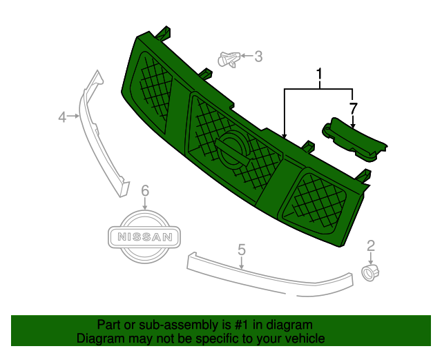 2008-2015 Nissan TITAN Grille Assembly 62310-ZR00A | OEM Parts Online