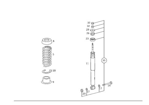 Rear Springs and Suspension Standard Suspension for 1998 Mercedes-Benz ...