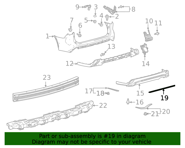 52751-0E060 - Center Molding - 2021-2023 Toyota Highlander | OEM ...