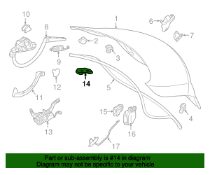 205-750-14-00 - Deck Lid Bracket 2017-2023 Mercedes-Benz ...
