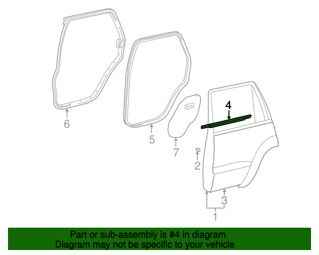 2003-2009 Toyota 4Runner Door Window Belt Weatherstrip (Rear) 68164 ...