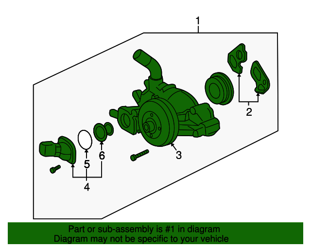 Genuine Engine Water Pump for 2007-2009 Saab 9-7x | Part# 12600767 ...