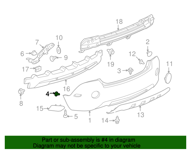 2007-2015 GM Rear Bumper Fascia Bolt 94520309 GM | GMPartsDirect.com