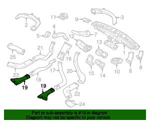 2007-2018 Volvo Floor Duct 31332207 | TascaParts.com