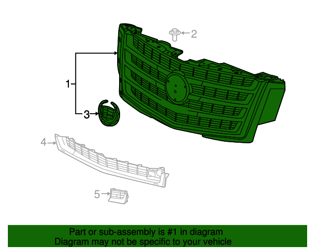 2015 Cadillac Front Upper Grille 22996062 | GMPartsDirect.com