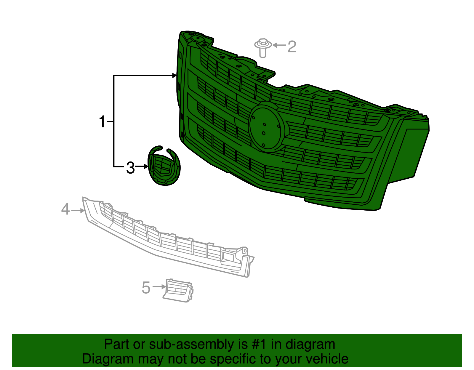 2015 Cadillac Front Upper Grille 22996062 GM | GMPartsDirect.com