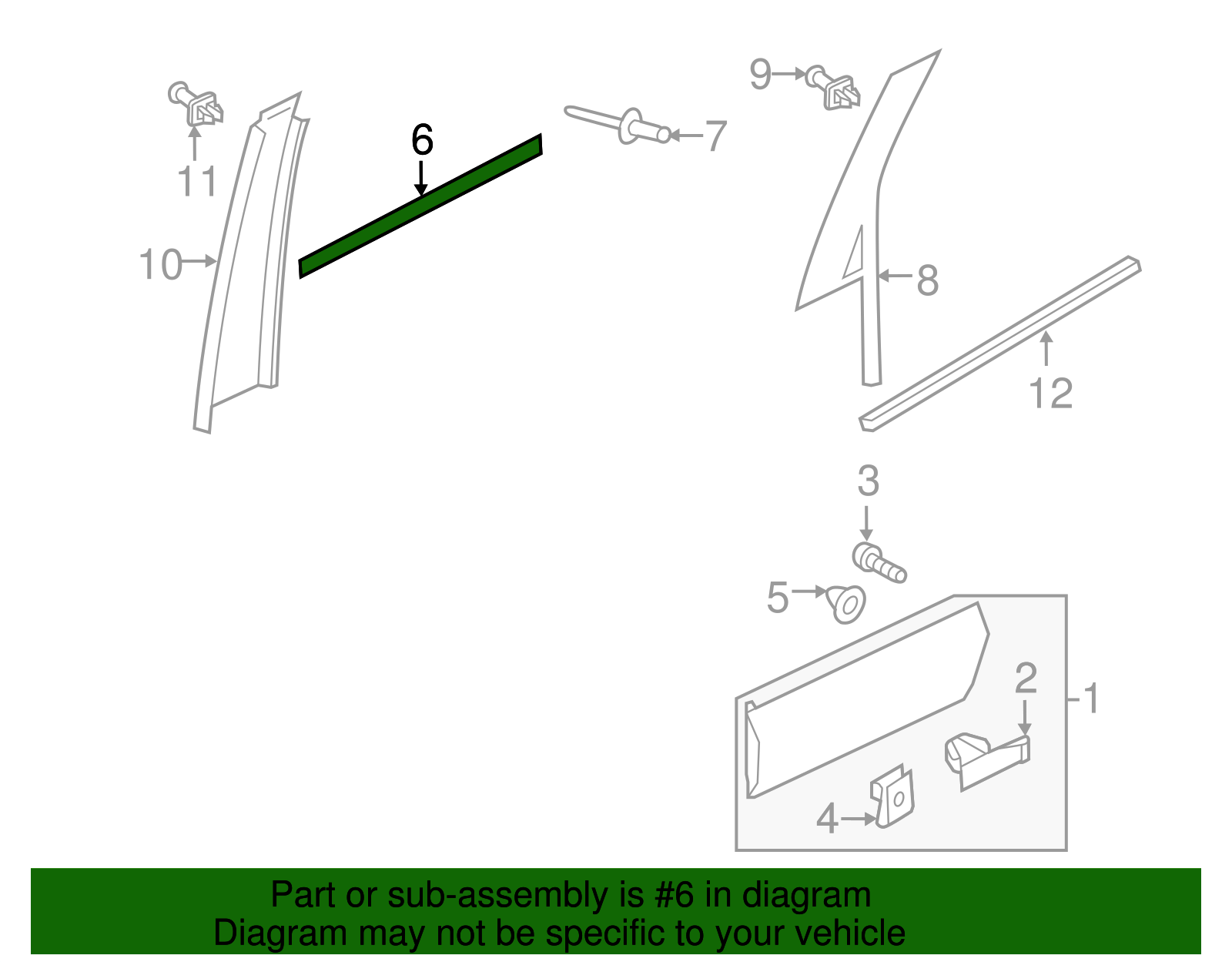 7P0-853-908-7Z7 - Upper Molding 2011-2017 Volkswagen Touareg ...