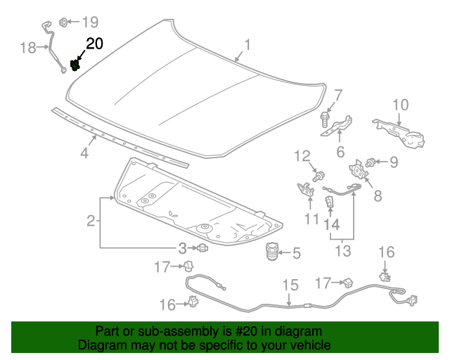 90672-TVA-A01 - Holder, Rod - 2018-2020 Honda Accord | Genuine Honda Parts