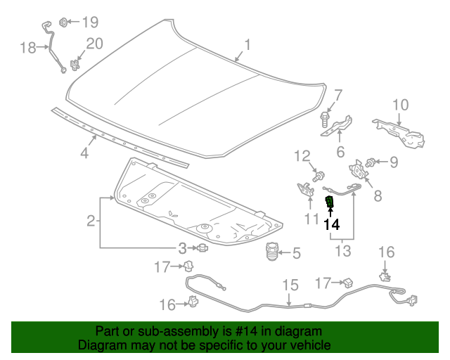 91549-TA0-003 - Clip, Harness Band (140.3MM) (Black) 2008-2021 Honda ...