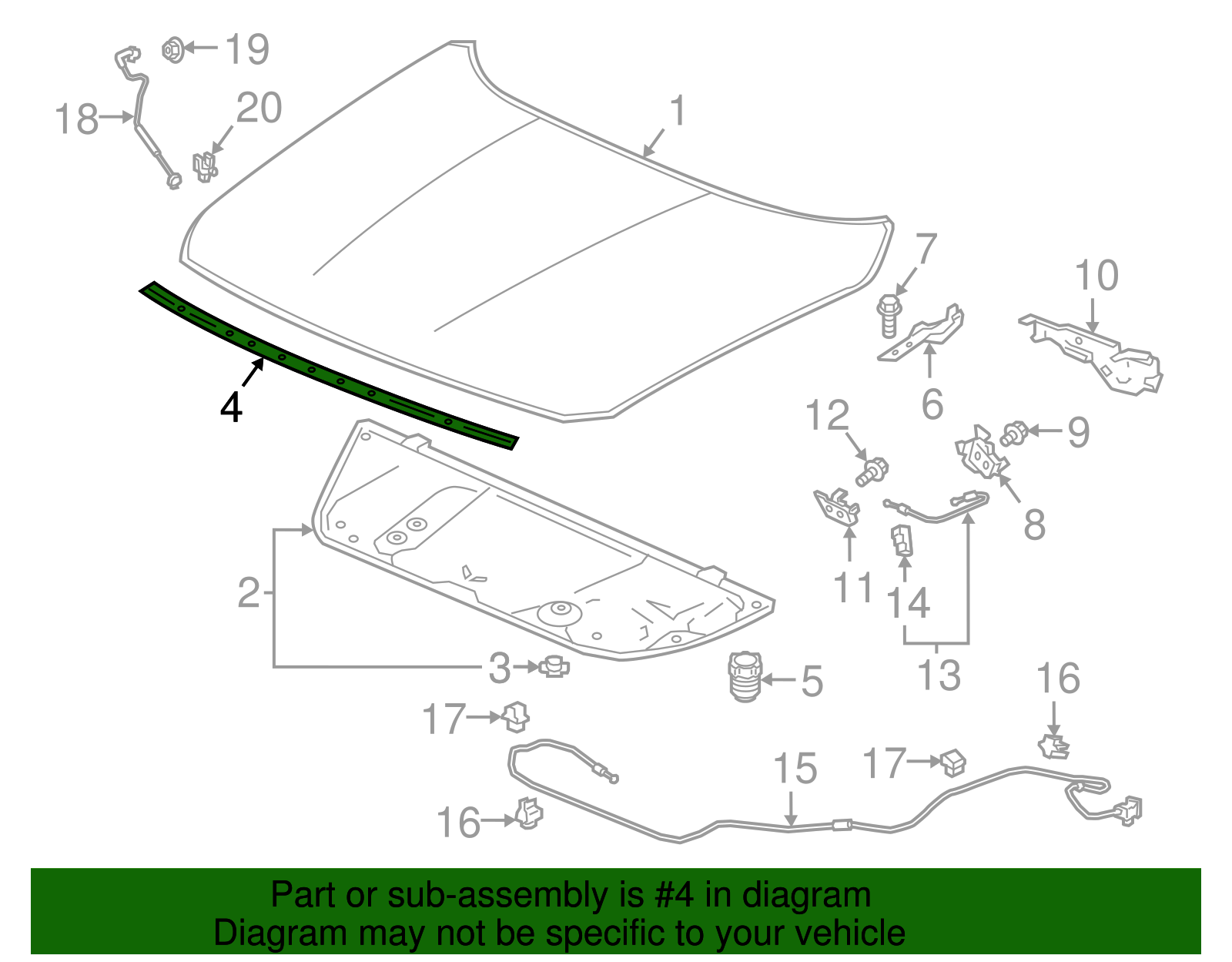 74142-TVA-A11 - Front Weather-Strip 2018-2022 Honda Accord | Honda ...