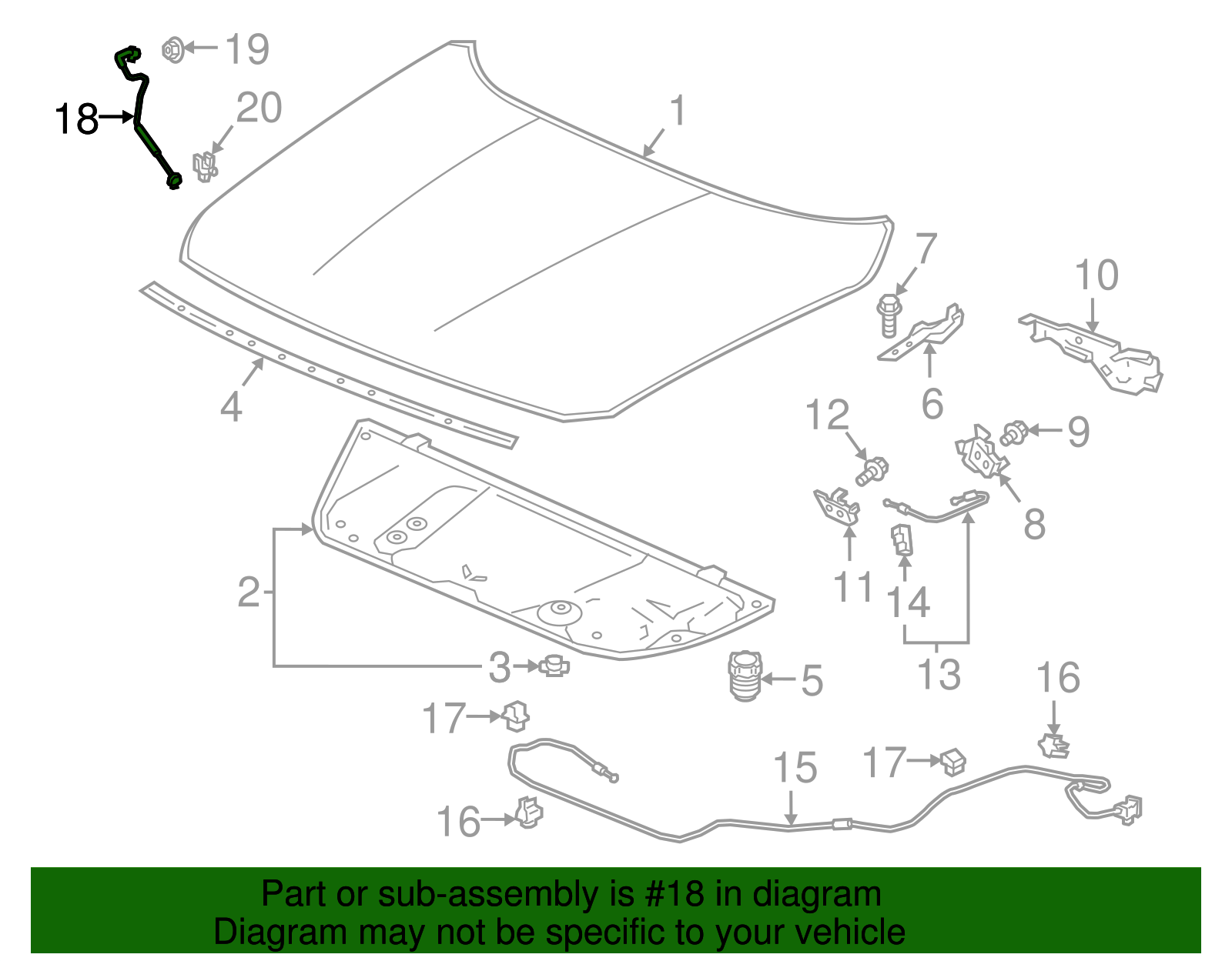 74145-TVA-A00 - 2018-2022 Honda Accord - Stay Hood Open | All Discount ...