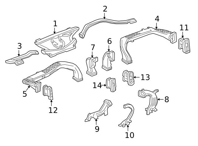 2022-2023 GMC Sierra 1500 Center Duct 84654419 | GMPartsDirect.com
