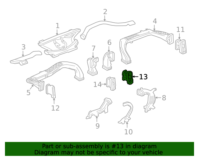 23356902 - Passenger Side Instrument Panel Center Air Outlet 2019-2024 ...