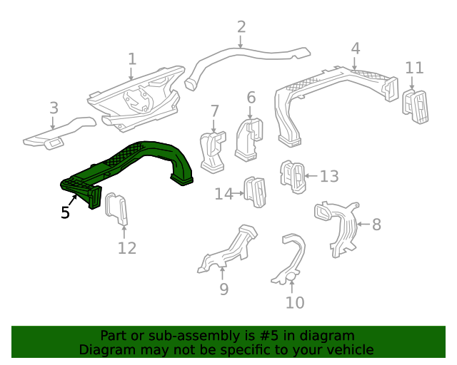 2022-2023 GM Center Duct 84654405 | GMPartsDirect.com