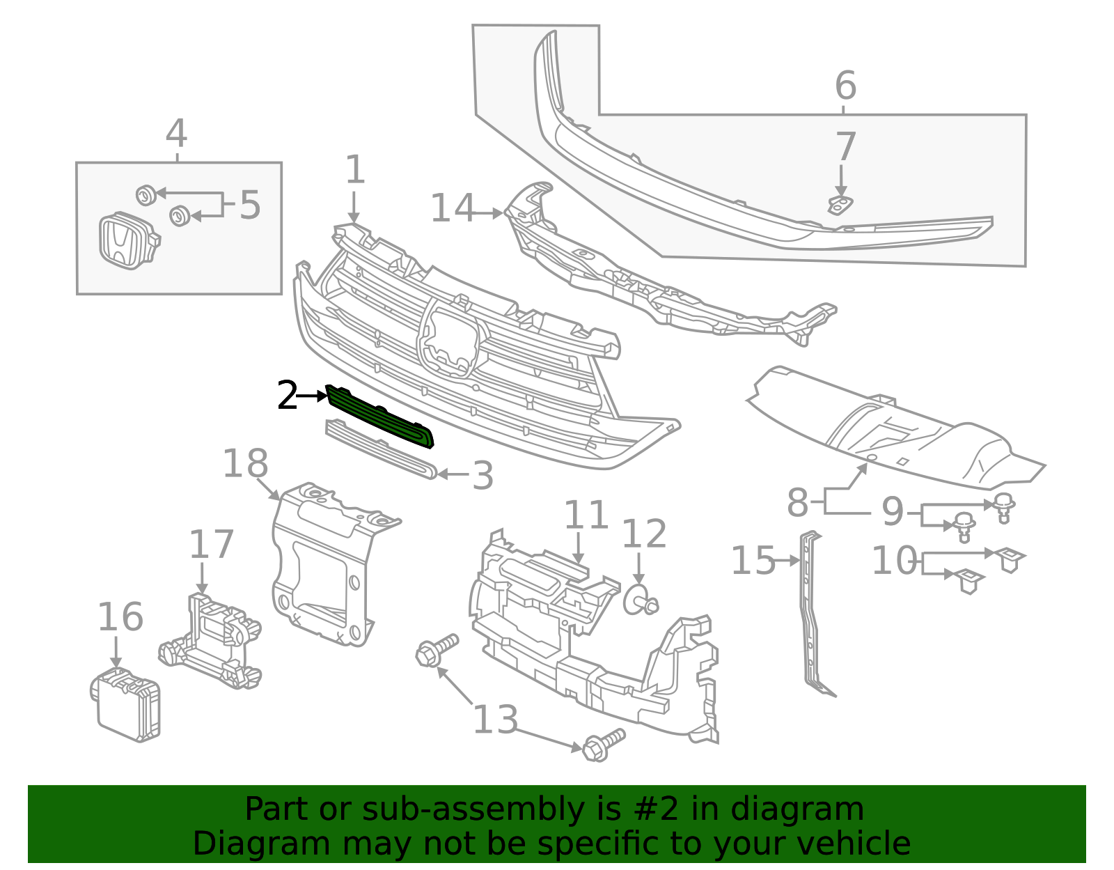 71122-THR-A50 - Upper Trim | Genuine Honda Parts