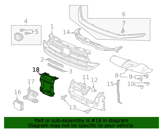 36804-THR-A00 - Bracket, Milliwave Radar - 2021 Honda Odyssey | Honda ...