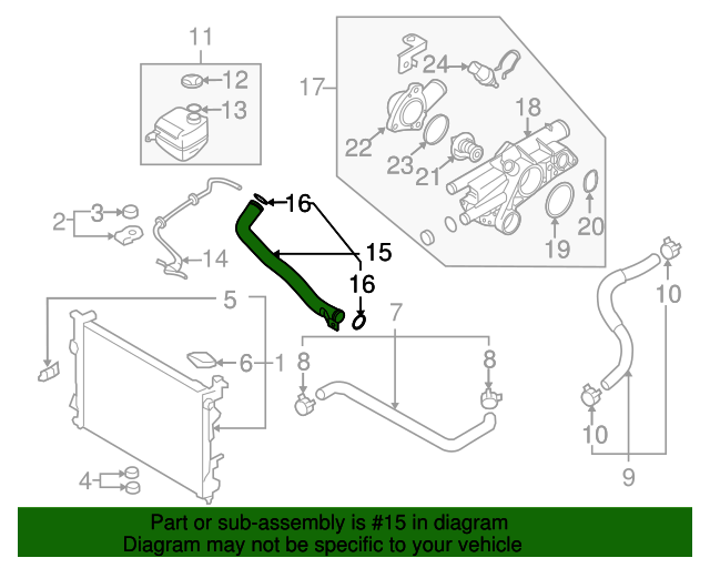 2010-2021 Hyundai Water Inlet Pipe 25460-2G201 | OEM Parts Online