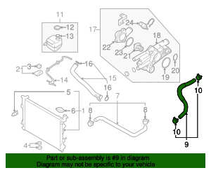 25412-2S100 - Radiator Coolant Hose 2010-2013 Hyundai Tucson ...