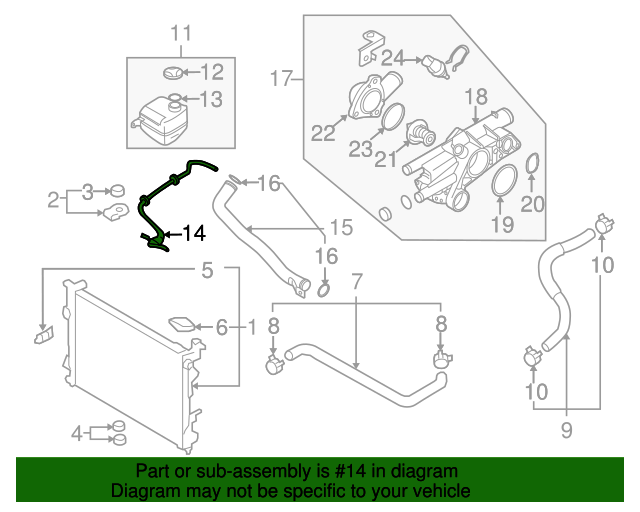 2010-2013 Hyundai Tucson Overflow Hose 25451-2S000 | Hyundai Wholesale ...