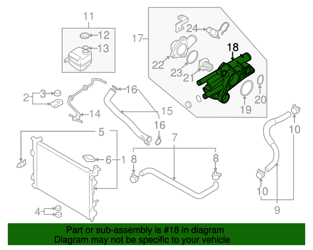 2010-2016 Hyundai Thermostat Housing 25620-2G500 | OEM Parts Online