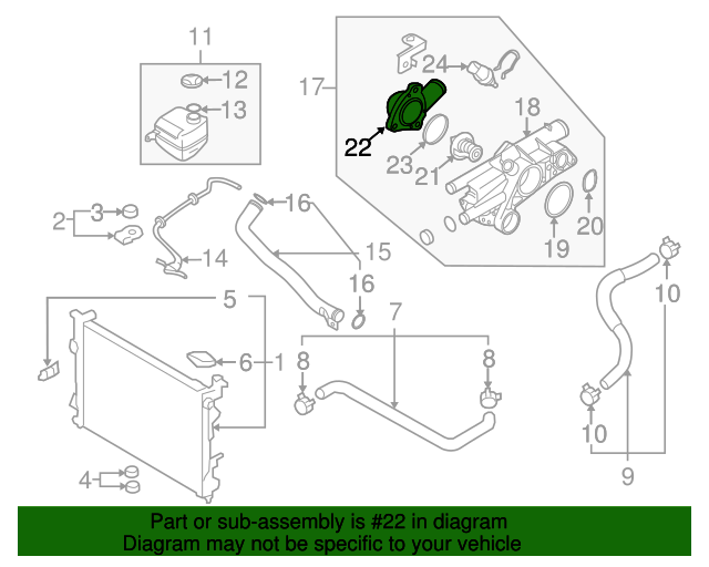 25620-2G400 - Thermostat Housing - 2011-2015 Hyundai Tucson | hyundaiparts