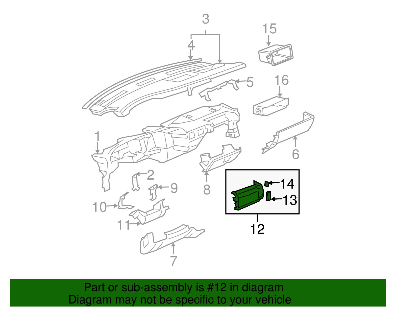 85105292 - Ebony Instrument Panel Trim Panel 2009-2025 GM | AutoNation ...