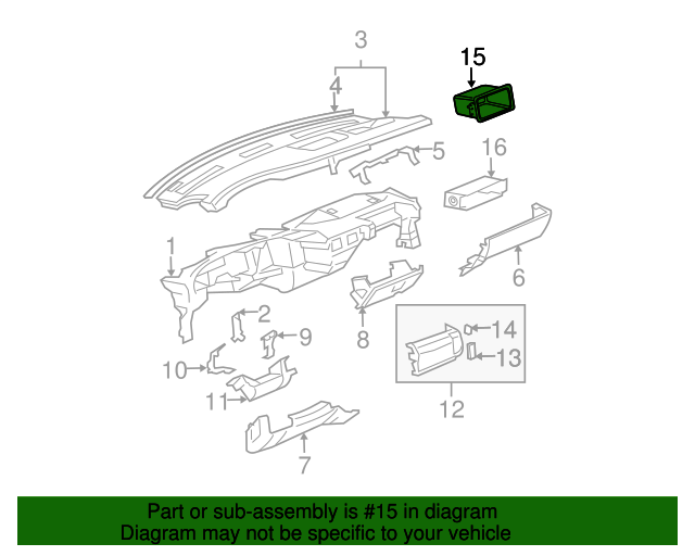 20942407 GM Instrument Panel Storage Compartment | GM Parts Store