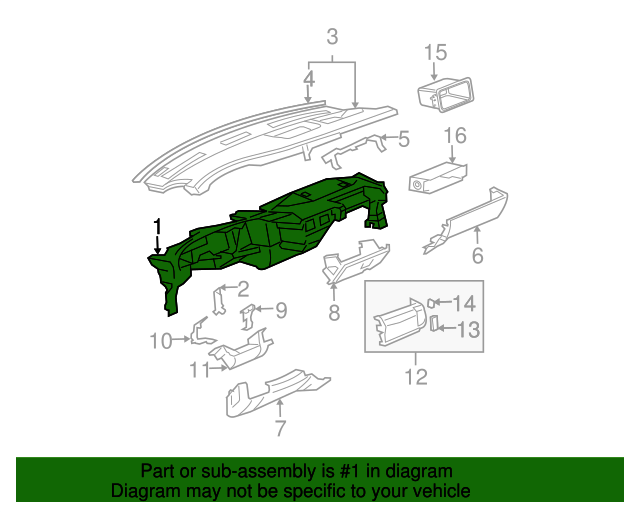 2013-2024 GM Instrument Panel Carrier 84777464 GM | GMPartsDirect.com